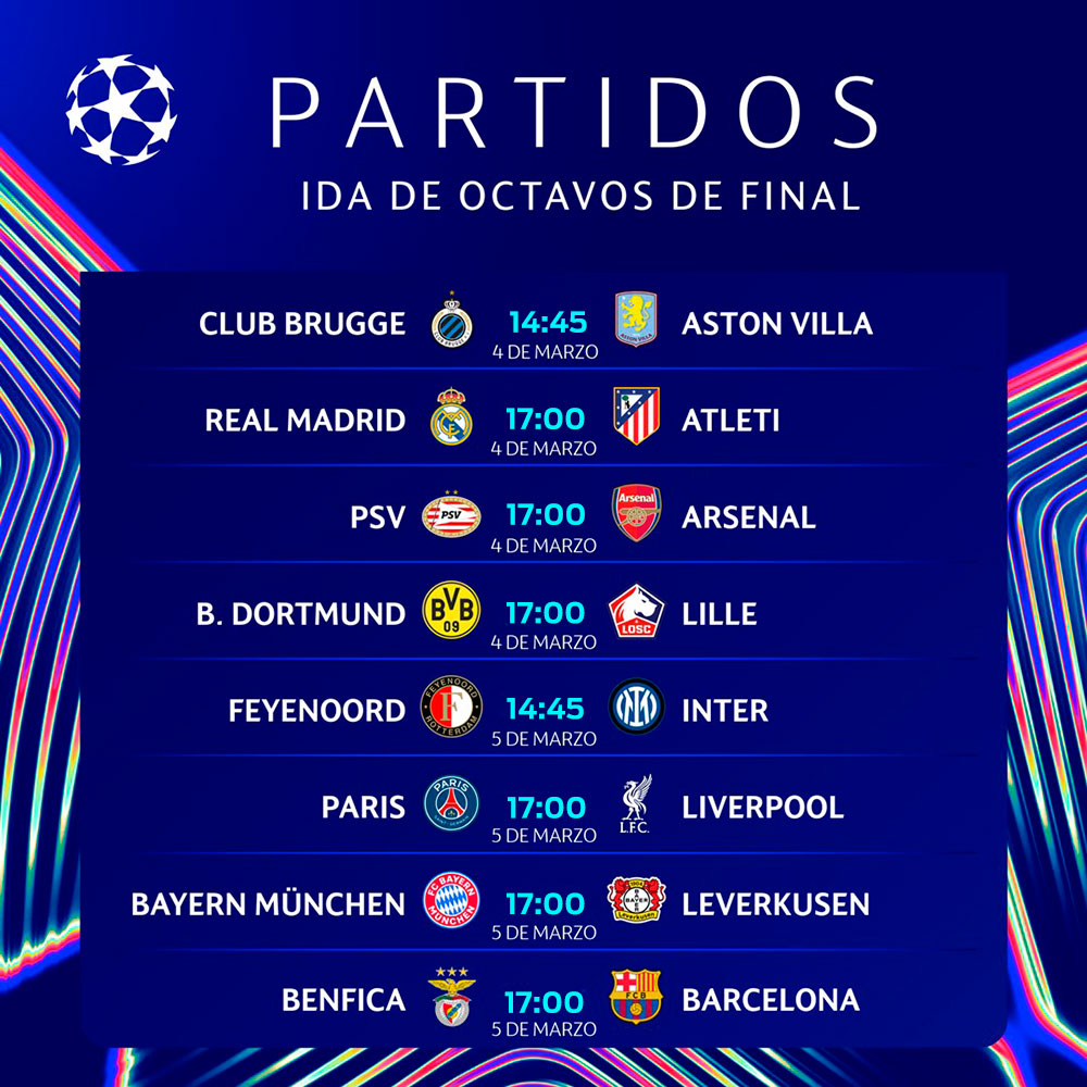 Partidazos: así serán los cruces de octavos de final de la Champions League - Primera Edición